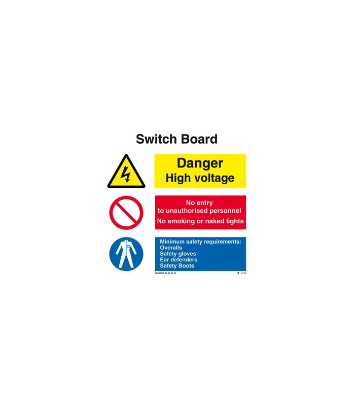 Maritime Progress Marine Safety 3127 Switch board combination sign