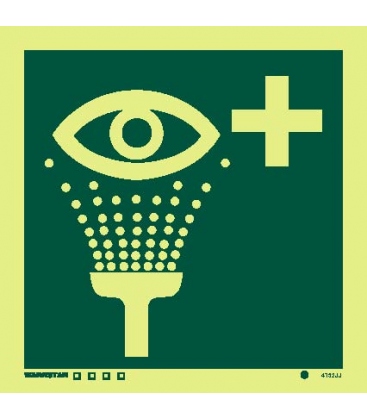 Safety Signs (Photoluminescent, rigid PVC) Emergency eye wash symbol ...