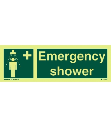 Safety Signs (Photoluminescent, rigid PVC) Emergency shower (4176GMPR)