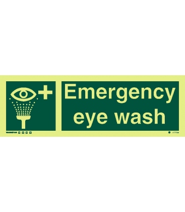 Safety Signs (Photoluminescent, rigid PVC) Emergency eye wash (4177GMPR)
