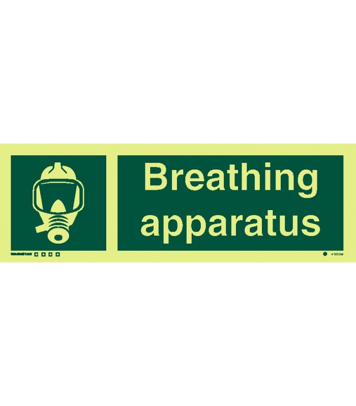 Safety Signs (Photoluminescent, rigid PVC) Breathing apparatus (4182GMPR)