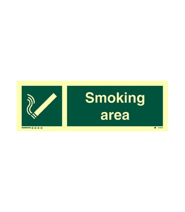 Safety Signs (Photoluminescent, rigid PVC) Smoking area (4185GMPR)