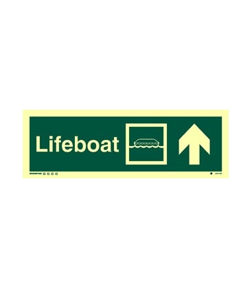 Direction Signs (Photoluminescent, rigid PVC) Lifeboat + symbol + arrow ...