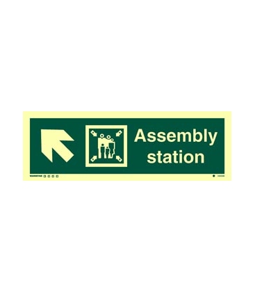 Direction Signs (Photoluminescent, rigid PVC) Assembly station + symbol ...