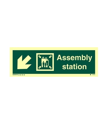 Direction Signs (Photoluminescent, rigid PVC) Assembly station + symbol ...