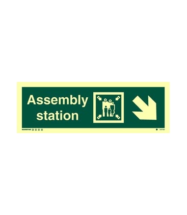 Direction Signs (Photoluminescent, rigid PVC) Assembly station + symbol ...