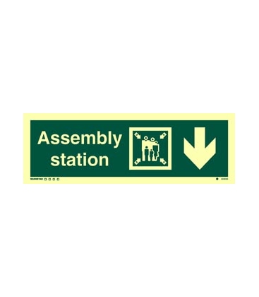 Direction Signs (Photoluminescent, rigid PVC) Assembly station + symbol ...
