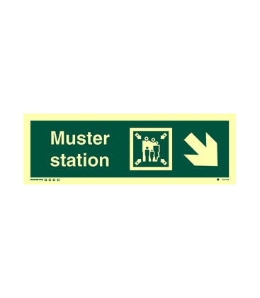 Direction Signs (Photoluminescent, rigid PVC) Muster station + symbol ...