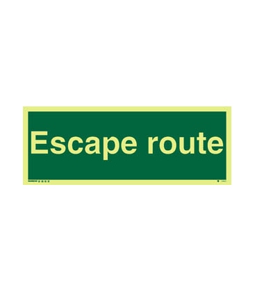 Direction Signs (Photoluminescent, rigid PVC) Escape route - text only ...