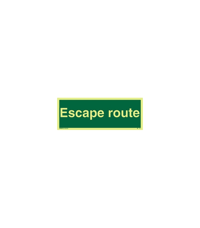 Direction Signs (Photoluminescent, rigid PVC) Escape route - text only ...