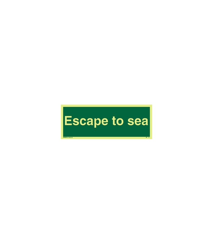 Direction Signs (Photoluminescent, rigid PVC) Escape to sea - text only ...