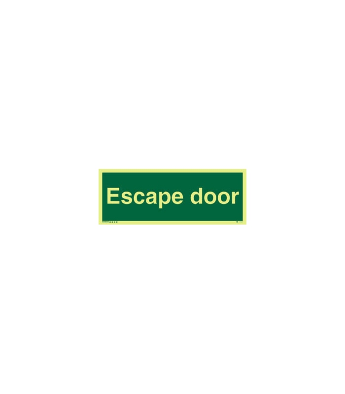 Direction Signs (Photoluminescent, rigid PVC) Escape door - text only ...