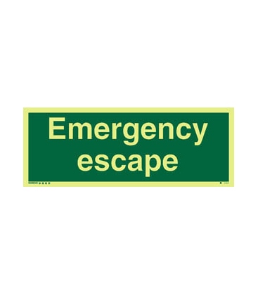 Direction Signs (Photoluminescent, rigid PVC) Emergency escape - text ...