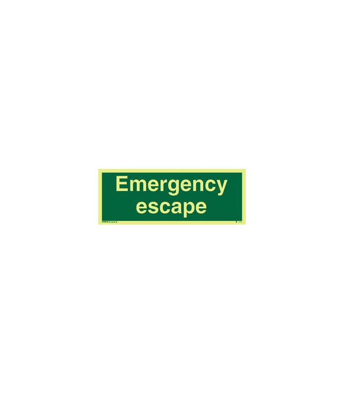 Direction Signs (Photoluminescent, rigid PVC) Emergency escape - text ...