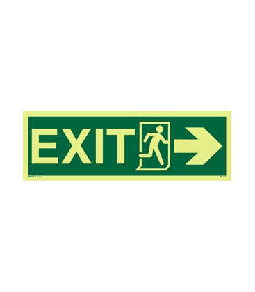 Direction Signs (Photoluminescent, rigid PVC) EXIT + Running man symbol ...
