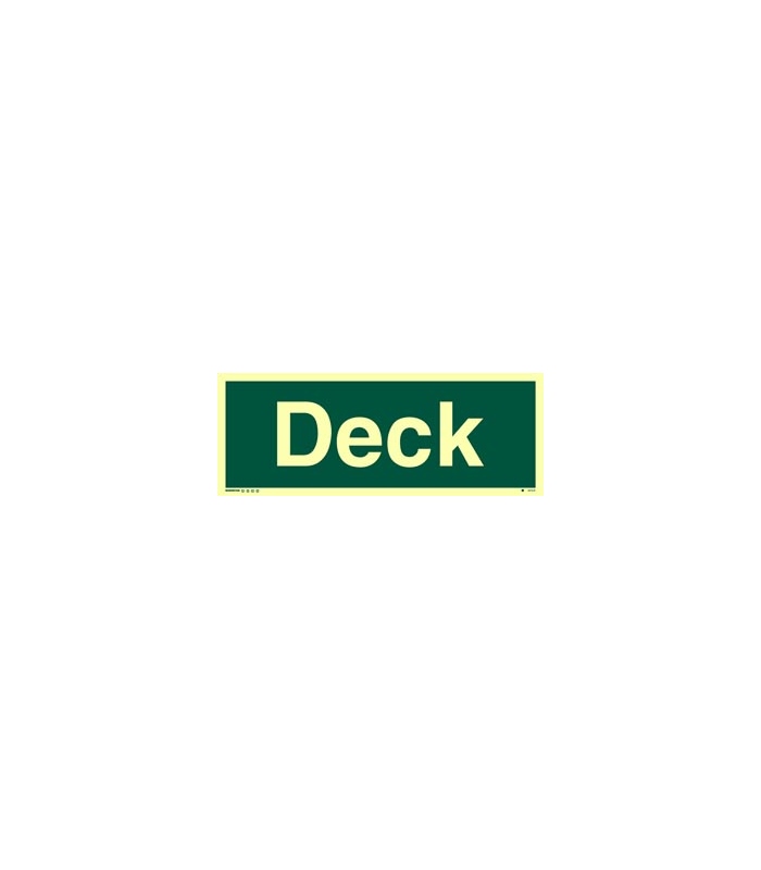 4470 Deck - text only 150 x 400mm Photoluminescent