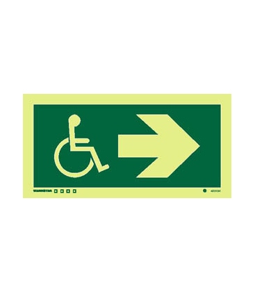 Direction Signs (Photoluminescent, rigid PVC) Disabled symbol with ...
