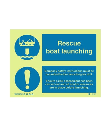 Mandatory Signs (Photoluminescent, rigid PVC) Rescue Boat Launching ...