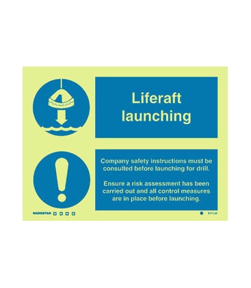 Mandatory Signs (Photoluminescent, rigid PVC) Liferaft Launching ...