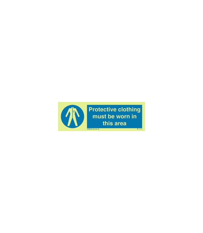 Mandatory Signs (Photoluminescent, rigid PVC) Protective clothing must ...