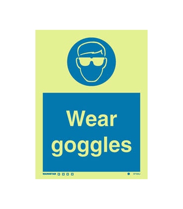 Mandatory Signs (Photoluminescent, rigid PVC) Wear goggles + symbol ...