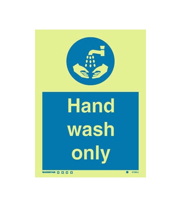Departmental Signs Galley (White, self-adhesive vinyl) Hand wash only ...
