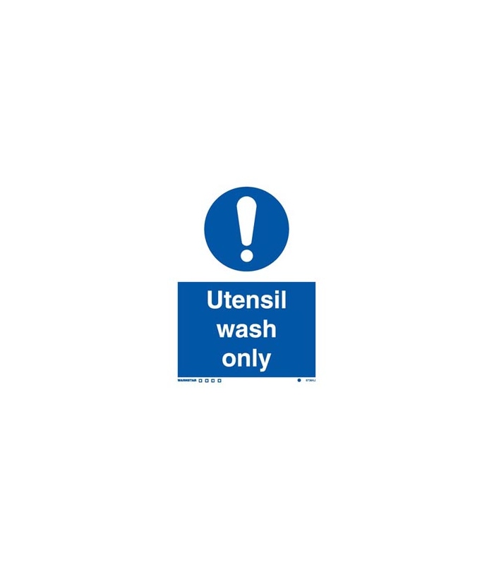 Departmental Signs Galley (White, self-adhesive vinyl) Utensil wash ...