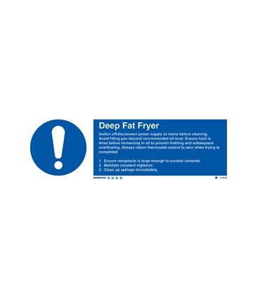 Departmental Signs Galley (White, rigid PVC) Deep Fat Fryer (Safety ...