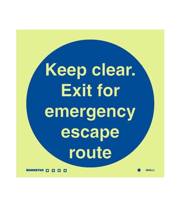 Mandatory Signs (Photoluminescent, rigid PVC) Keep clear. Exit for ...