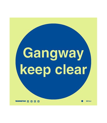 Mandatory Signs (Photoluminescent, rigid PVC) Gangway keep clear (5812GGPR)