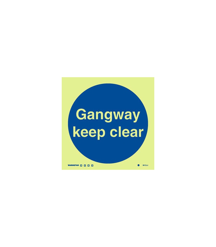 Mandatory Signs (Photoluminescent, rigid PVC) Gangway keep clear (5812GGPR)