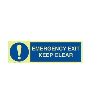 Mandatory Signs (Photoluminescent, rigid PVC) Emergency exit, keep ...