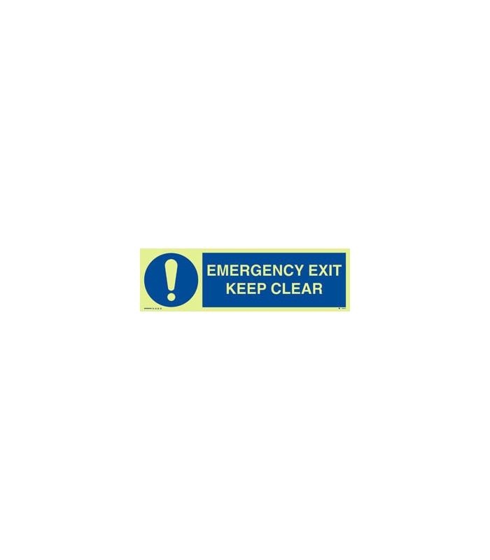 Mandatory Signs (Photoluminescent, rigid PVC) Emergency exit, keep ...