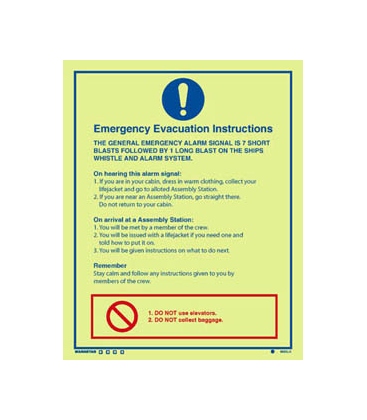 Mandatory Signs (Photoluminescent, rigid PVC) Emergency evacuation ...