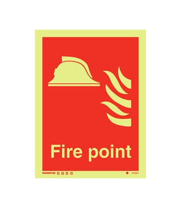 Fire Equipment Signs (Photoluminescent, rigid PVC) Fire point + symbol ...