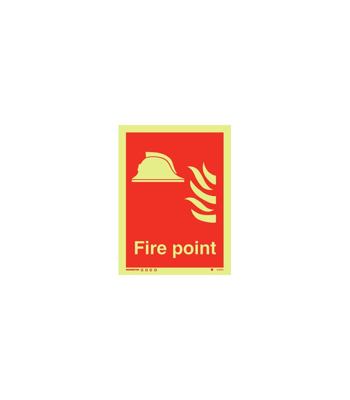 Fire Equipment Signs (Photoluminescent, rigid PVC) Fire point + symbol ...