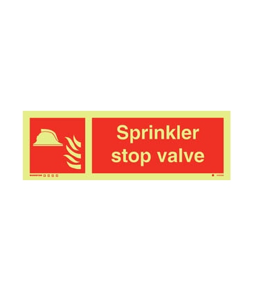 Fire Equipment Signs (Photoluminescent, rigid PVC) Sprinkler stop valve ...