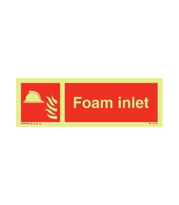 Fire Equipment Signs (Photoluminescent, rigid PVC) Foam inlet + symbol ...