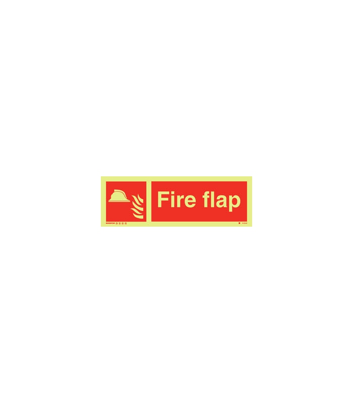 Fire Equipment Signs (Photoluminescent, rigid PVC) Fire flap + symbol ...