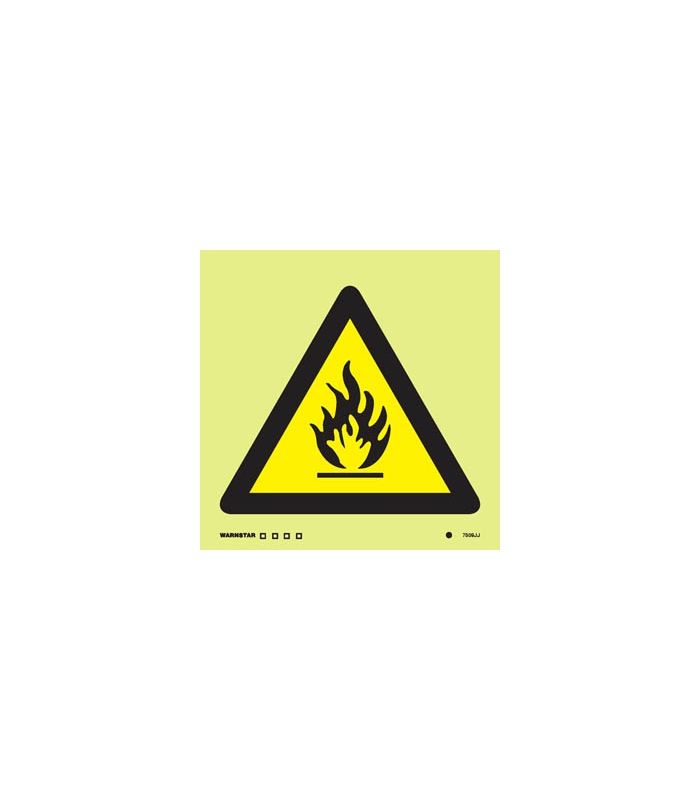 Hazard Signs (Photoluminescent, rigid PVC) Flammable symbol (7509JJPR)