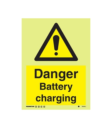 Hazard Signs (White, rigid PVC) Danger Battery Charging (7543KJWR)