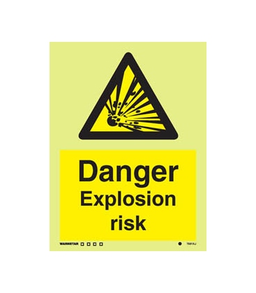 Hazard Signs (White, rigid PVC) Danger Explosion risk (7581KJWR)