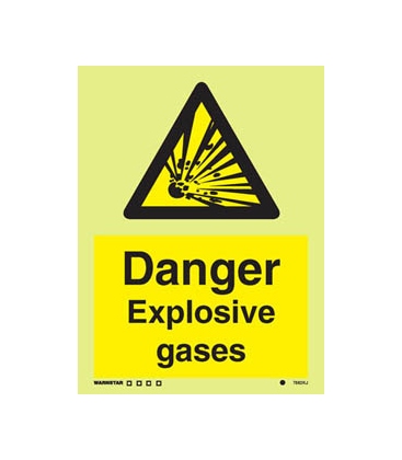 Hazard Signs (White, rigid PVC) Danger Explosive gases (7582KJWR)