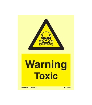 Hazard Signs (White, rigid PVC) Warning Toxic (7600KJWR)