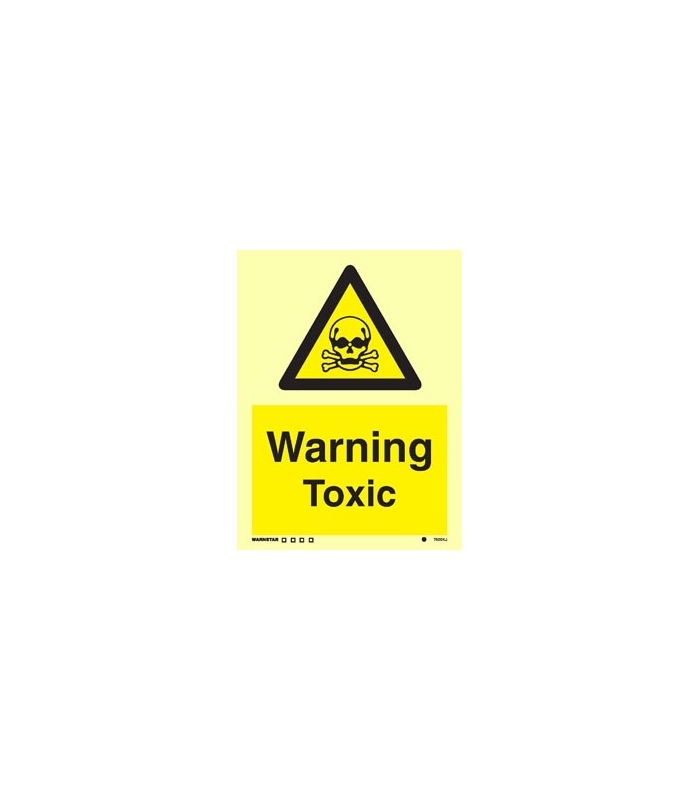 Hazard Signs (White, rigid PVC) Warning Toxic (7600KJWR)