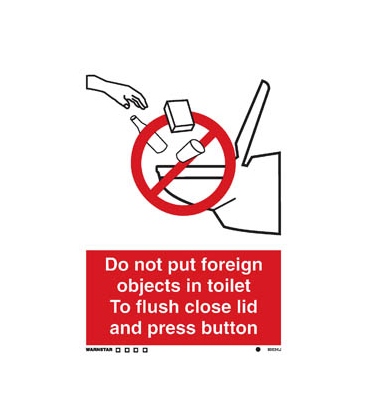 8003 Do not put foreign objects in toilet Size 200 X 150mm