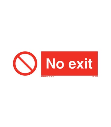 Prohibition Signs (Photoluminescent, rigid PVC) No exit + symbol (8543GMPR)