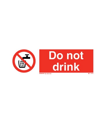 Prohibition Signs (Photoluminescent, rigid PVC) Do not drink + symbol ...