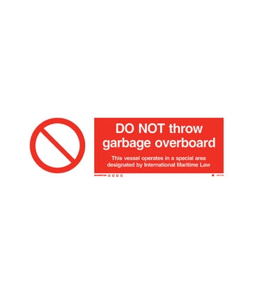 Prohibition Signs (Photoluminescent, rigid PVC) DO NOT throw garbage ...