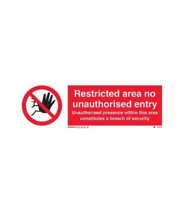 8690 Restricted area no unauthorised entry - Unauthorised presence…….